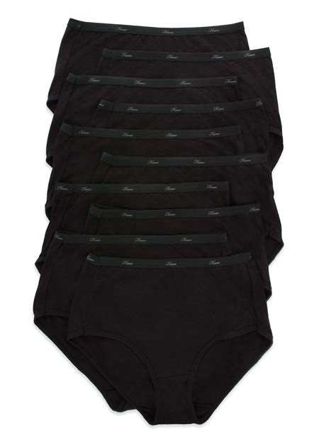 Hanes Womens Breathable Cotton All Black Briefs 10 Pack 9