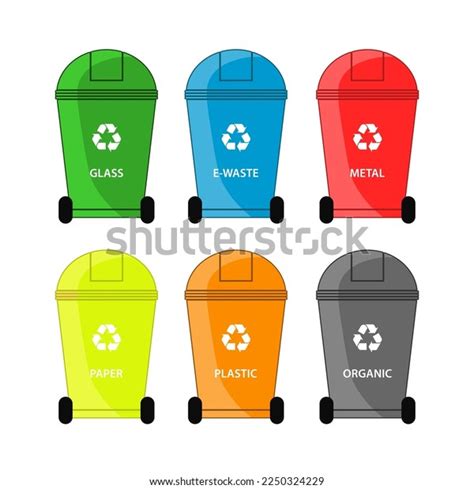 Set Bins Types Garbage Classification Illustration Stock Vector Royalty Free 2250324229