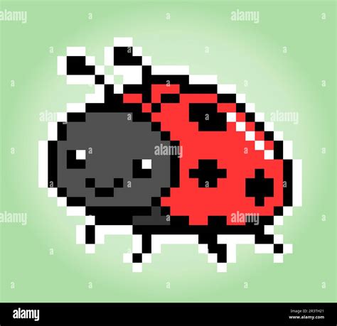 8 Bit Pixel Of Ladybug Animal Pixels In Vector Illustration For Game Asset Stock Vector Image