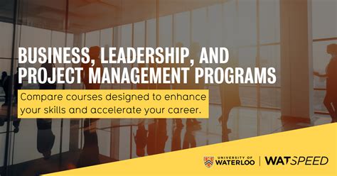 Business Leadership And Project Management Programs And Courses Watspeed University Of