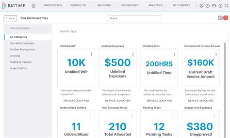 Adding Tiles To Your Dashboard Bigtime Software
