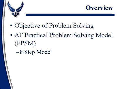 Problem Solving Overview Objective Of Problem Solving Af