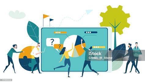 비즈니스 사람들은 성장 차트에 만족 진전을 만들고 함께 작업 개발 위험을 감수 지원 및 문제 비즈니스 개념 그림을 해결 개념에 대한 스톡 벡터 아트 및 기타 이미지 Istock