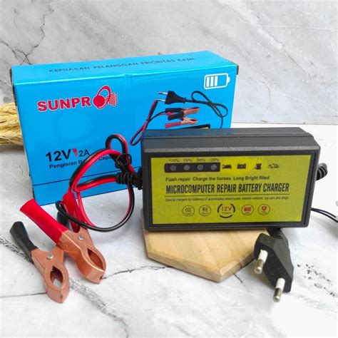 Jual Cas Aki Motor Charger Aki Sunpro Cas Aki Motor Mobil Battery V A Adaptor Cas Aki V A