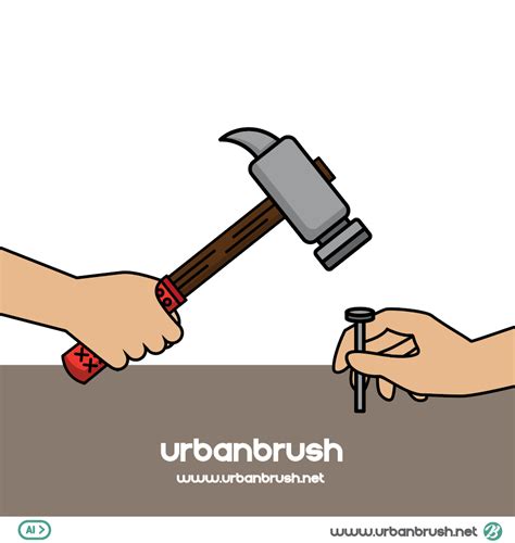 망치질 일러스트 Ai 무료다운로드 Free Hammer Vector 어반브러시