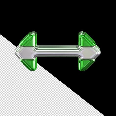 Premium Psd Silver Arrow With Thin Green Horizontal Straps