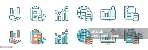 다이어그램 데이터 통계 차트 아이콘 벡터 비즈니스 재무 관리 보고서 분석 그래프 기호 일러스트 레이 션의 집합 공연에 대한 스톡 벡터 아트 및 기타 이미지 Istock