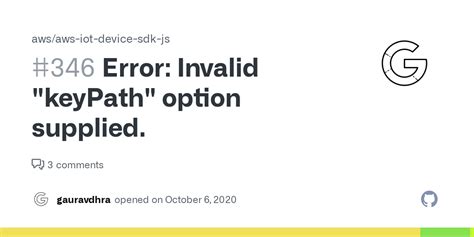 Error Invalid Keypath Option Supplied · Issue 346 · Awsaws Iot Device Sdk Js · Github