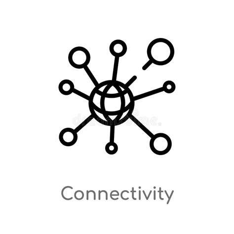 Outline Connectivity Vector Icon Isolated Black Simple Line Element Illustration From User