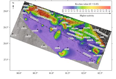 contour map of steepness index ks download scientific diagram