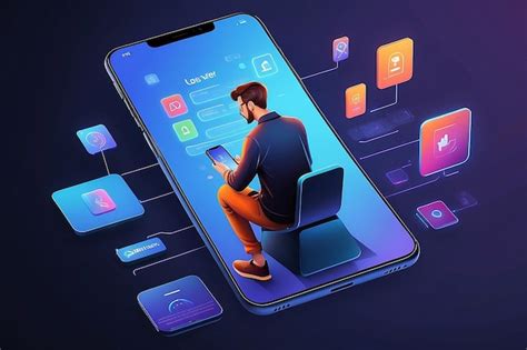 Mobile User Concept Illustration Premium Ai Generated Image