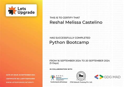 Reshal Castelino On Linkedin Python Continuouslearning Careergrowth