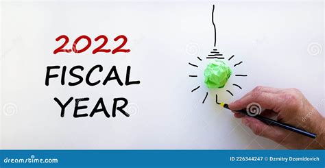 2022 Fiscal New Year Symbol Businessman Writing Words `2022 Fiscal Year` Isolated On Beautiful