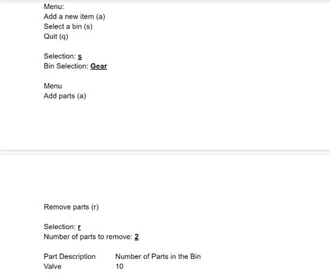 Exercise Inventory Bins Write A Program That