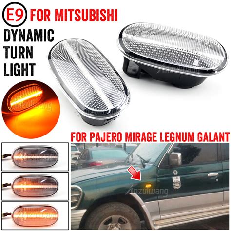Mitsubishi Led 動態側標記轉向信號燈順序閃爍燈適用於三菱帕杰羅 Mirage Legnum Galant 蝦皮購物