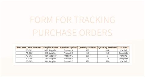 Free Tracking Purchases Templates For Google Sheets And Microsoft Excel Slidesdocs
