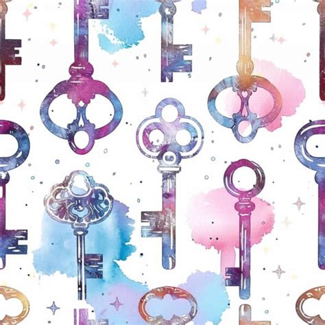Download Whimsical Vintage Key Pattern Patterns Online Creative Fabrica