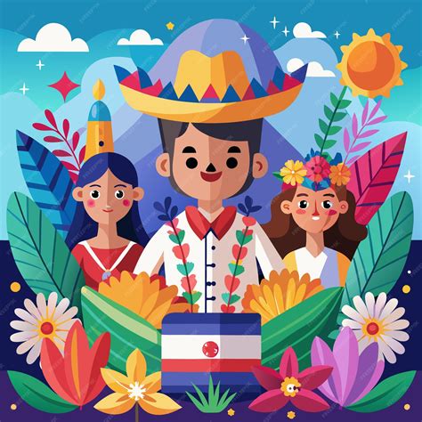 Una Ilustración De Dibujos Animados Feliz De Tres Personas En Ropa