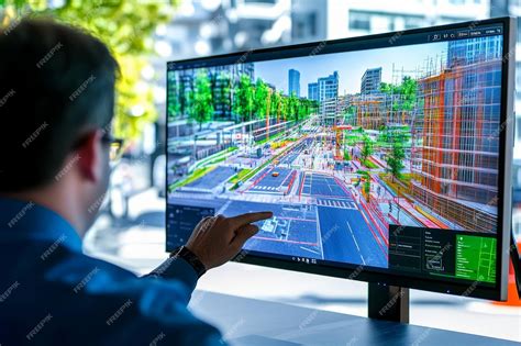 Engineer Uses Bim Technology And Software For Digital Twin Urban Construction Project Design