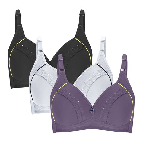 Poiuytr 3 Pack Bra For Women Full Coverage Underwire Bras Push Up