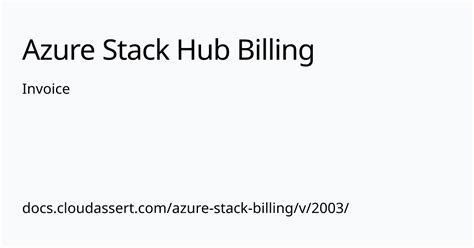 Invoice 2003 Azure Stack Hub Billing