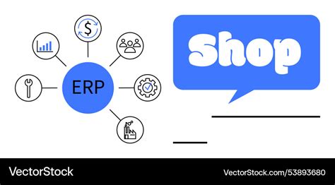 Erp System Components With Shop Speech Bubble Vector Image
