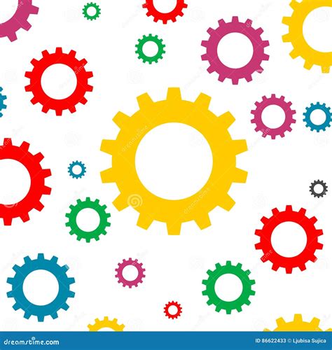 Fondo Colorato Icona Del Segno Degli Ingranaggi Illustrazione