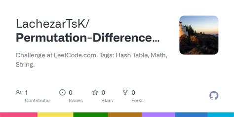 Github Lachezartskpermutation Difference Between Two Strings Challenge At Tags