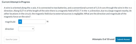 solved current attempt in progressa wire is oriented along