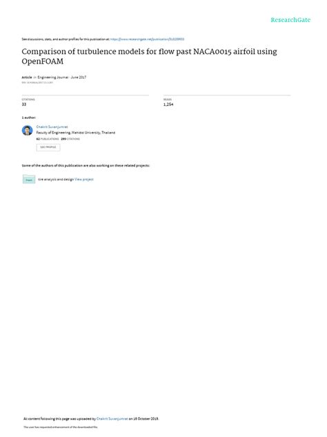 Comparison Of Turbulence Models For Flow Past Naca Pdf Lift Force Computational Fluid