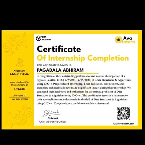 Proud To Share That Ive Earned My Certification In Data Structures And Algorithms Using C