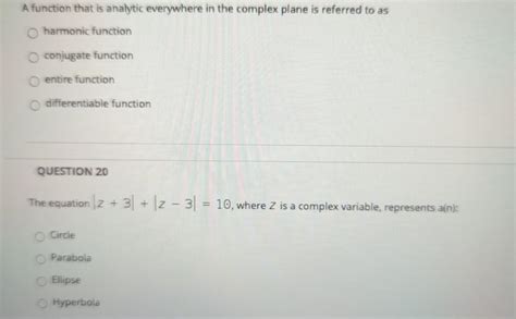 Solved A Function That Is Analytic Everywhere In The Complex