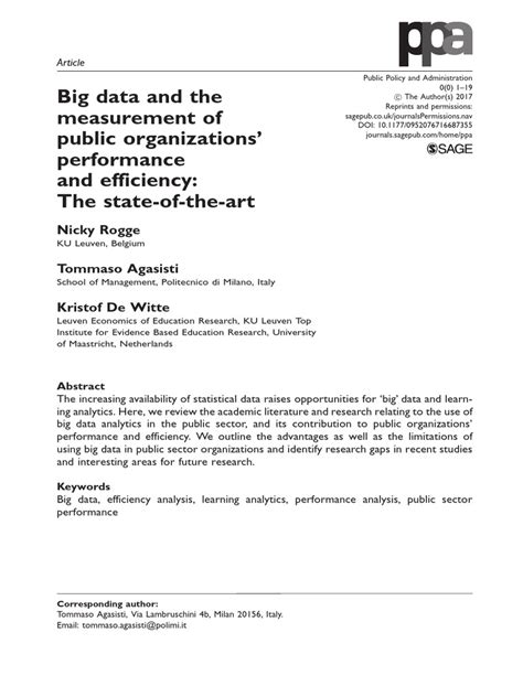 Big Data And The Public Organization Performance Pdf