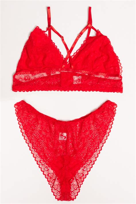 Red Lace Lingerie Set You And All
