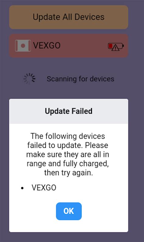 Troubleshooting Error Messages In The Classroom App For Vex Go Vex