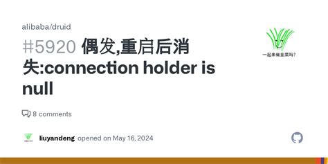 偶发重启后消失connection Holder Is Null · Issue 5920 · Alibabadruid · Github