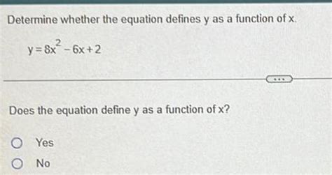 [answered] Determine Whether The Equation Defines Y As A Function Of X Kunduz