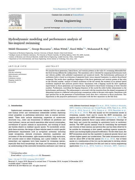 Arefferans Hydrodynamic Modeling And Performance Analysis Of Bio