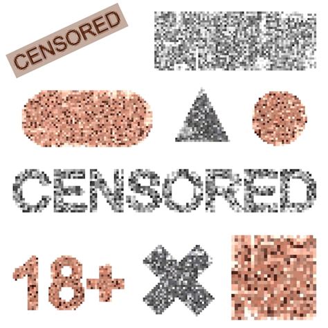 Premium Vector Set Of Censored Blur Effect Symbol Nude Skin Pixelized Censor Mosaic Design