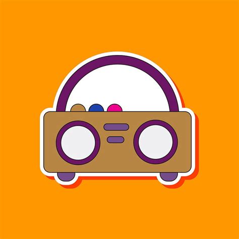 테이프 레코더 벡터의 배경에 종이 스티커 Ai Eps Uidownload