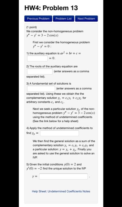 Solved Hw4 Problem 13 Previous Problem Problem List Next