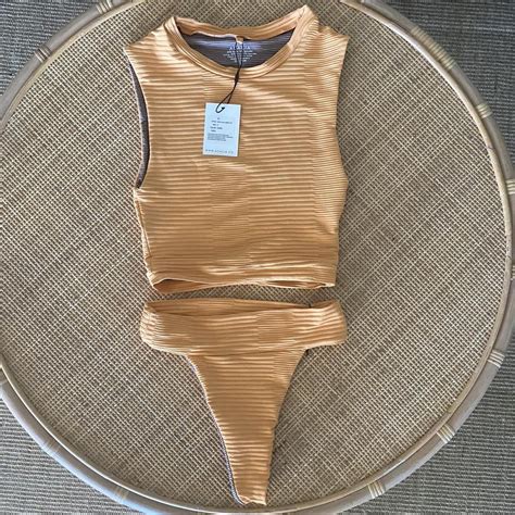 Acacia Swim Dual Ribbed Honey Set Costa Top Depop