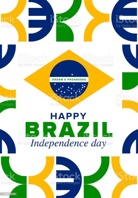 브라질 독립기념일 행복한 공휴일 자유의 날 매년 9월 7일 축하합니다 브라질 국기 애국적인 브라질 디자인 포스터 카드 배너 템플릿 배경 벡터 일러스트레이션 0명에 대한 스톡