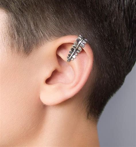 Silver Fern Ear Cuff Ear Cuff No Piercing Woodland Ear Cuff Woodland Jewelry Ear Cuff Non