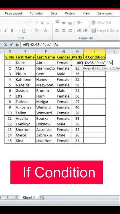 If Condition In Excel Youtube