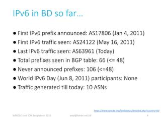 ION Bangladesh - IPv6 Deployment Status in Bangladesh | PPT