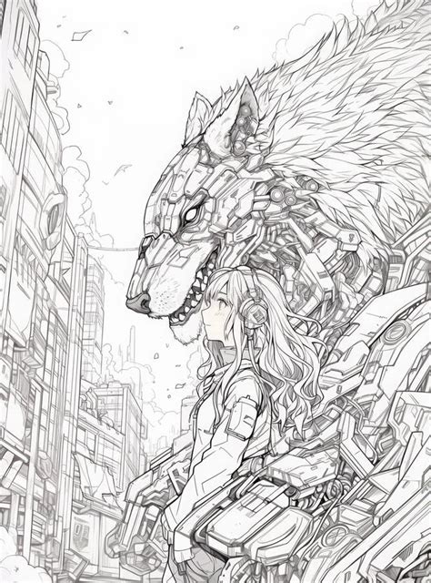 Beautiful Young Woman Manga Art Style To Be Used In A Coloring Book Stock Illustration