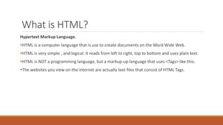 HTML Introduction PPT Free Download