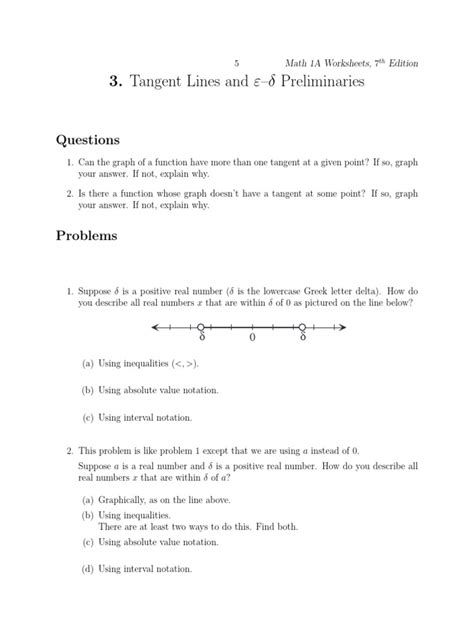 Tangent Lines Pdf Tangent Real Number