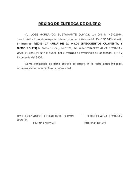 Recibo De Dinero Qué Es Cómo Hacerlo Ejemplo Formatos Schedar